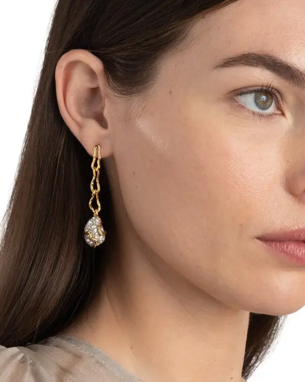 Alexis Bittar Solanales Crystal Linked Pebble Earrings