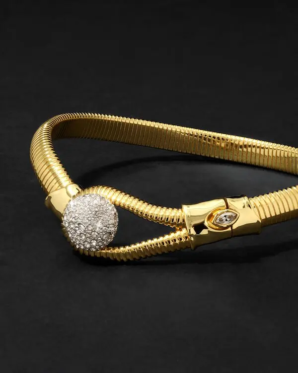 Alexis Bittar Solanales Crystal Pebble Collar Necklace - Gold
