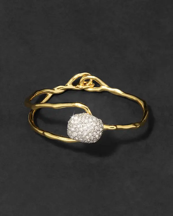 Alexis Bittar Solanales Crystal Pebble Clasp Bracelet - Gold