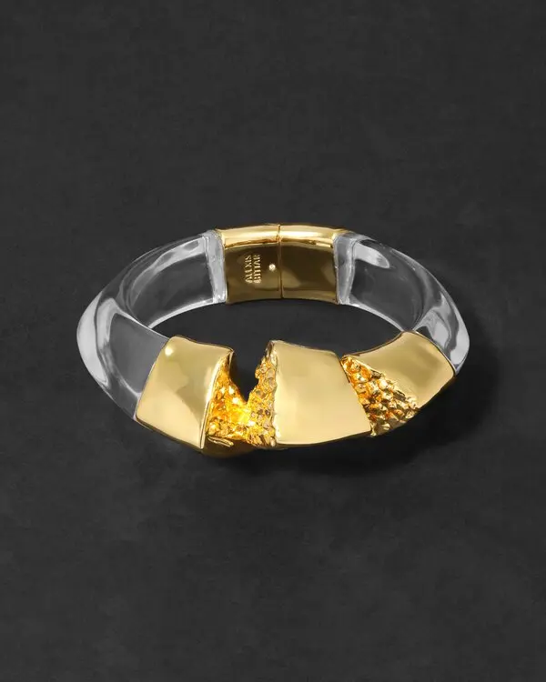 Alexis Bittar Lucite Brutalist Hinge Bracelet