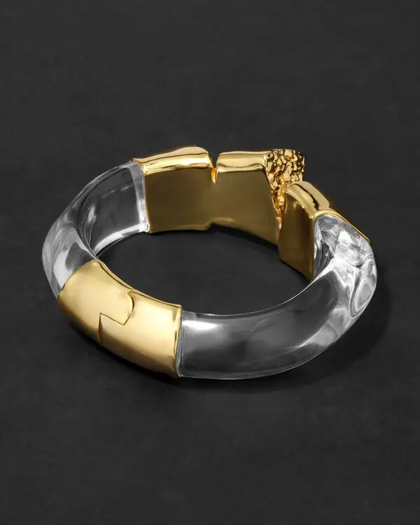 Alexis Bittar Lucite Brutalist Hinge Bracelet