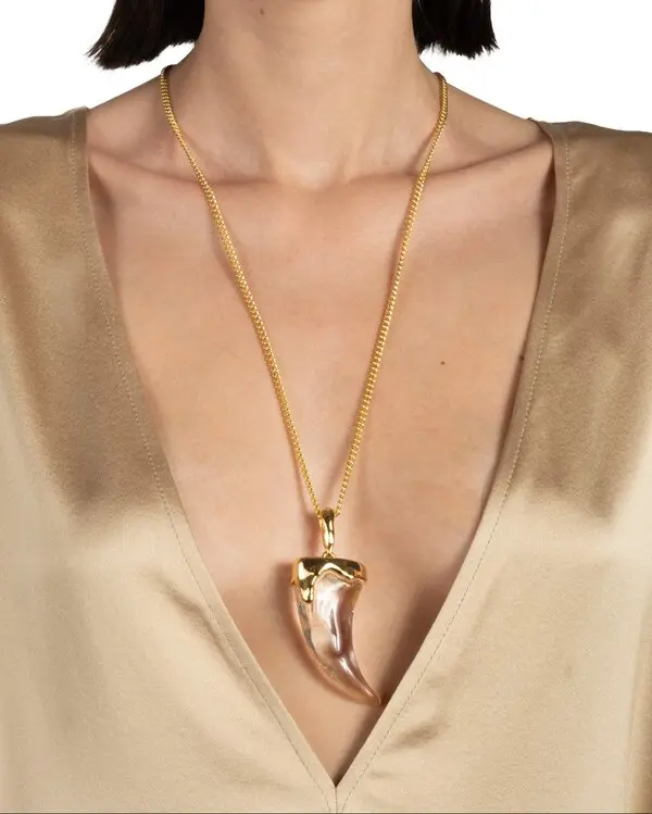Alexis Bittar Liquid Lucite Horn Pendant Necklace - Gold