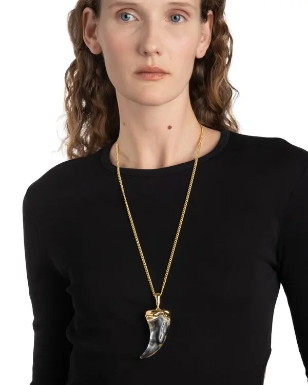 Alexis Bittar Liquid Lucite Horn Pendant Necklace - Gold