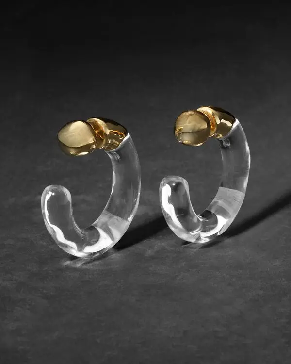 Alexis Bittar Liquid Lucite Front Back Hoop Earrings