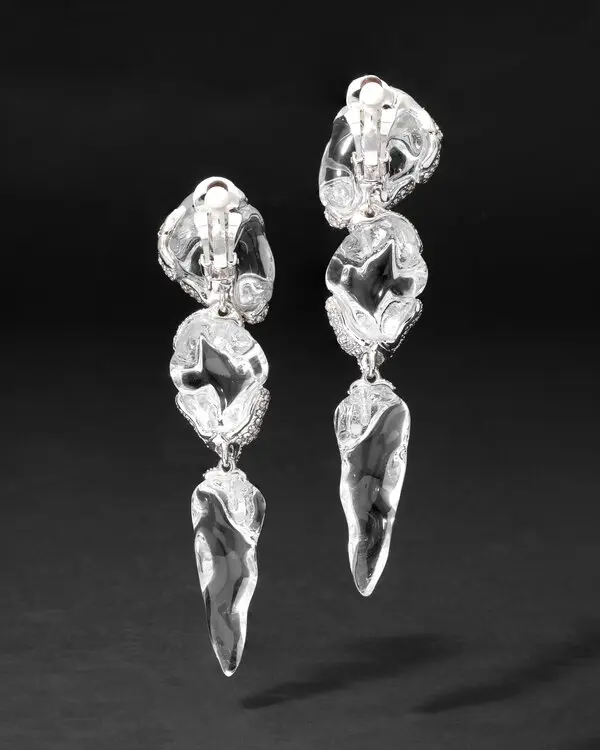 Alexis Bittar Silverlake Lucite Clip Earrings