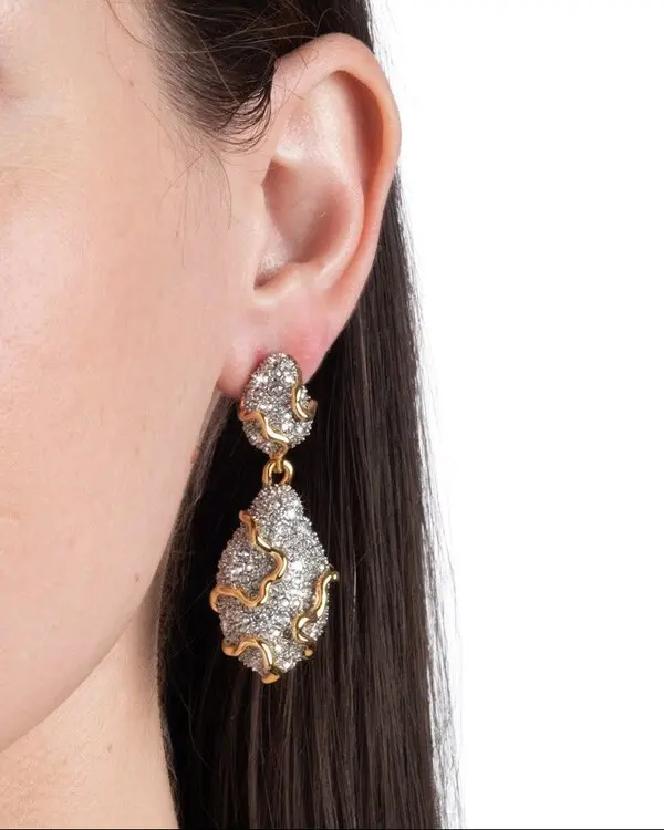 Alexis Bittar Solanales Crystal Pebble Double Drop Earrings