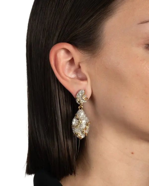 Alexis Bittar Solanales Crystal Pebble Double Drop Earrings