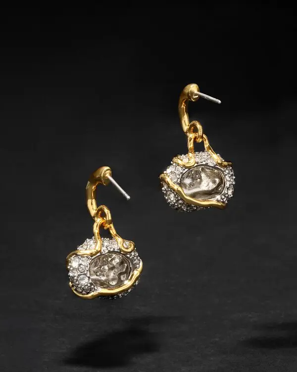 Alexis Bittar Solanales Crystal Petite Pebble Hoop Earrings
