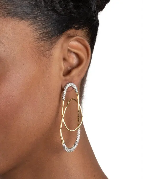 Alexis Bittar Solanales Crystal Large Orbit Earrings - Gold