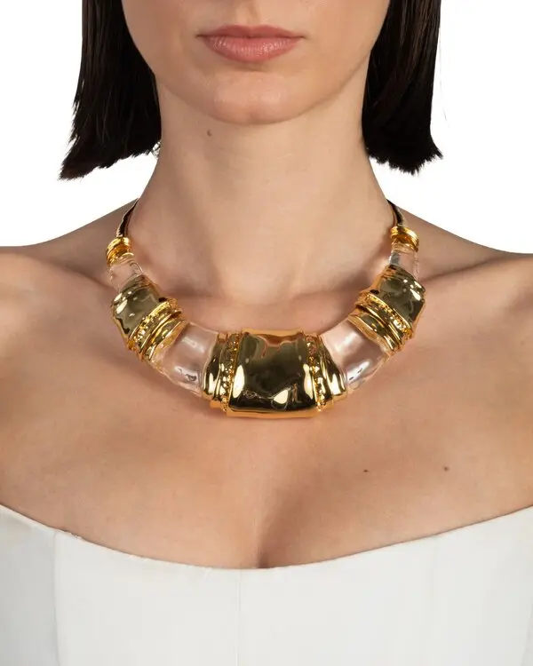 Alexis Bittar Lucite Brutalist Segmented Collar Necklace