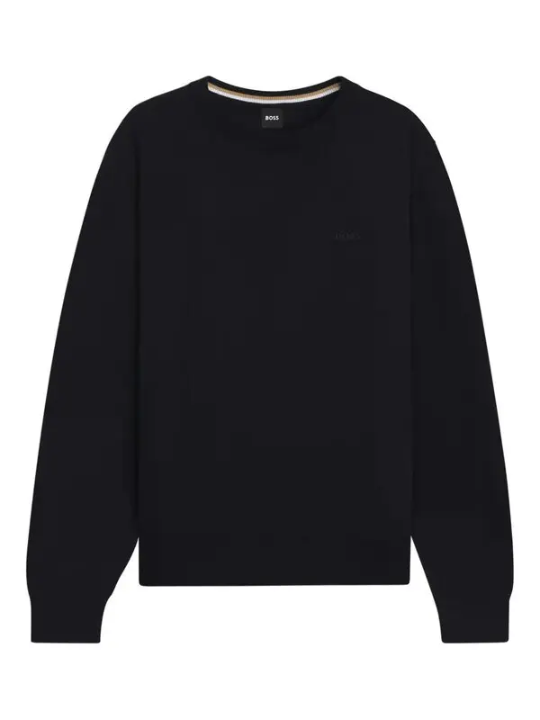 BOSS Logo Crew-neck Sweatshirt - Black