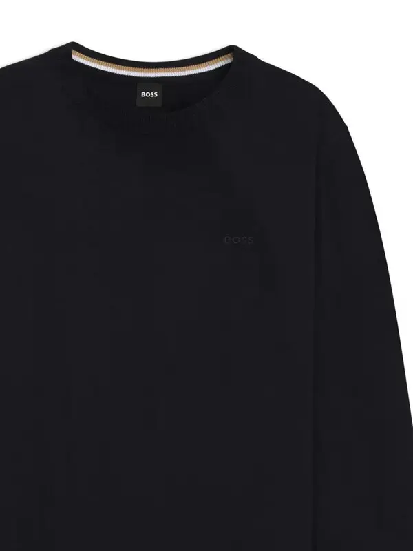 BOSS Logo Crew-neck Sweatshirt - Black