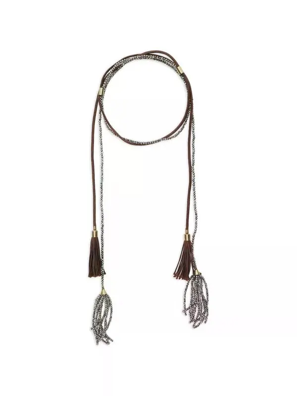 Antonelli Firenze Tasseled Beaded Necklace - Silver
