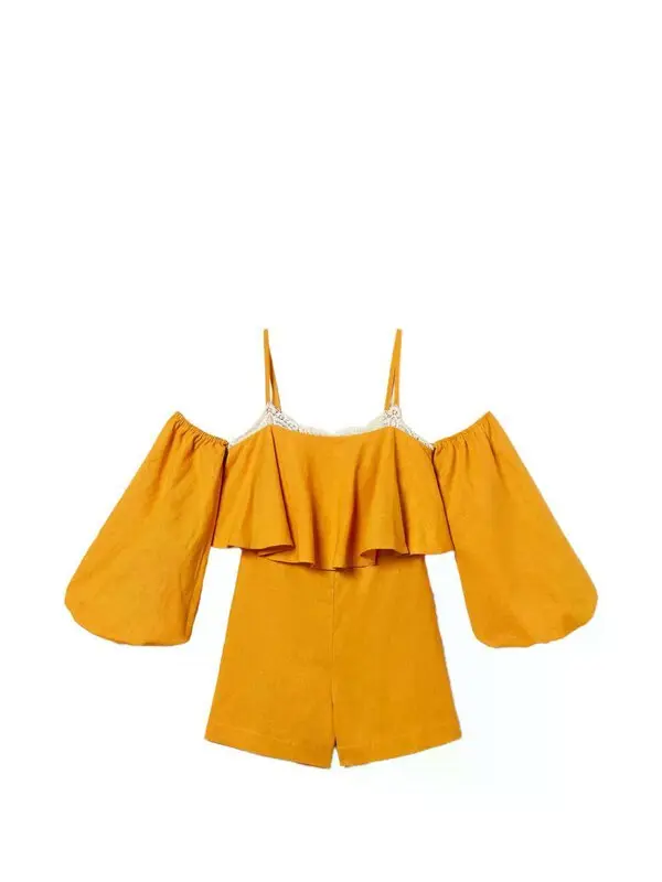 TWINSET Lace-trim Ruffled Jumpsuit - Yellow