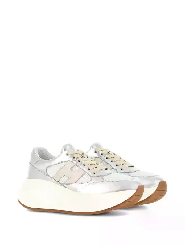 Hogan H696 Lace-up Sneakers - Silver