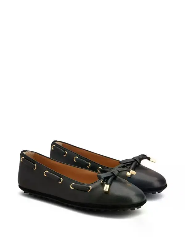 TOD'S Bow-detail Ballet Flats - Black
