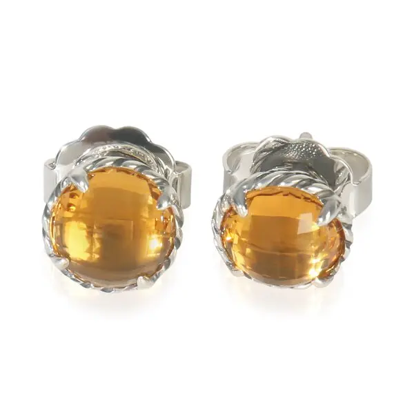 David Yurman Sterling Silver Citrine Chatelaine Earrings - Sterling_silver