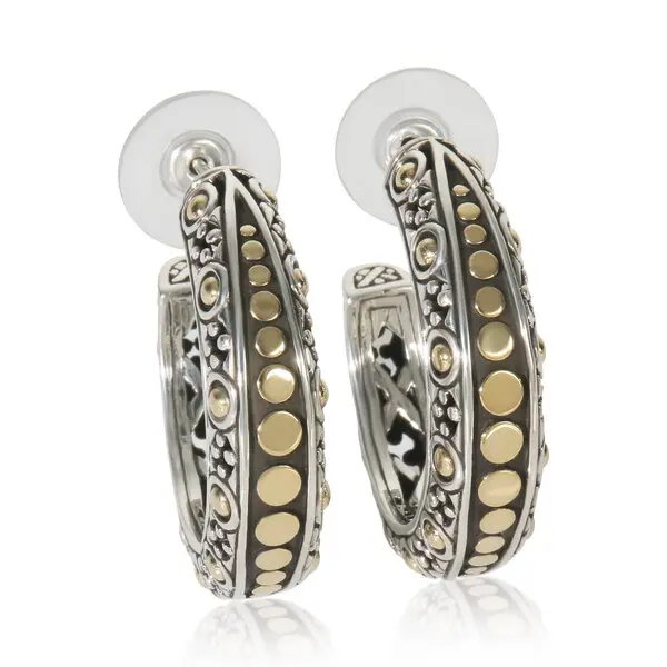 John Hardy Yellow Gold & Sterling Silver Dot Hoop Earrings - Yellow_gold/sterling_silver