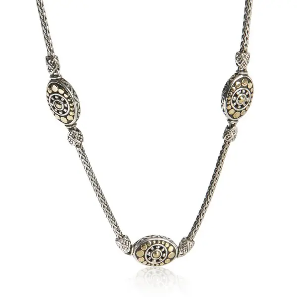 John Hardy Yellow Gold And Sterling Silver Dot Station Necklace - Yellow_gold/sterling_silver