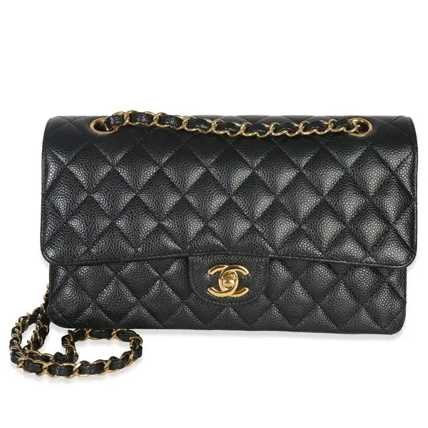 Chanel Quilted Caviar Classic Double Flap Bag - Black