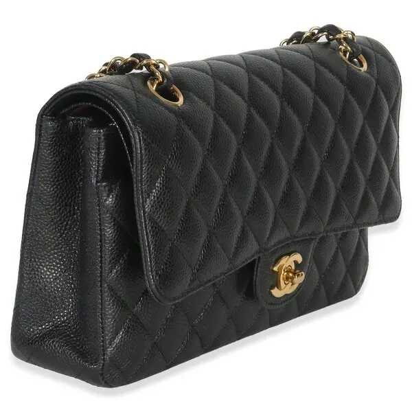 Chanel Quilted Caviar Classic Double Flap Bag - Black