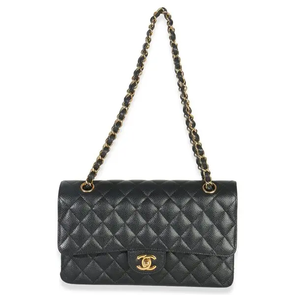 Chanel Quilted Caviar Classic Double Flap Bag - Black