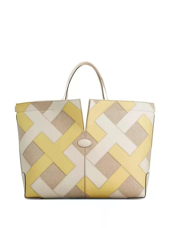 TOD'S Intarsia Panel Tote Bag