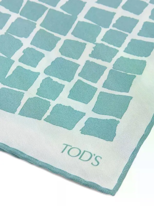 TOD'S Geometric-print Scarf - Blue