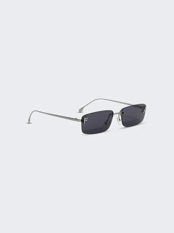 Fendi First Crystal Rimless Rectangle Sunglasses