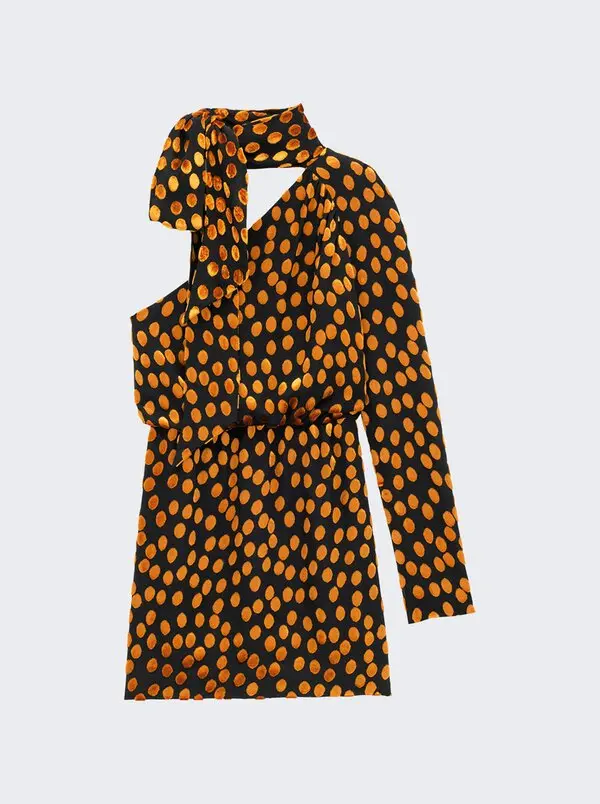 Saint Laurent One-shoulder Mini Dress - Orange