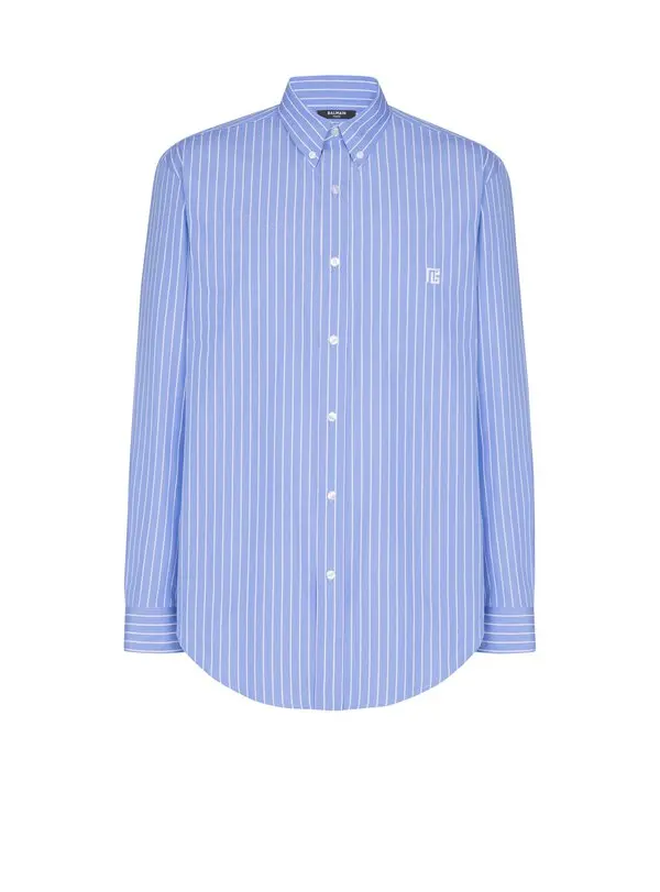 Balmain Striped Regular-fit Shirt - Blue