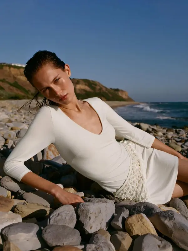 REFORMATION Mel Knit Mini Dress - Ivory
