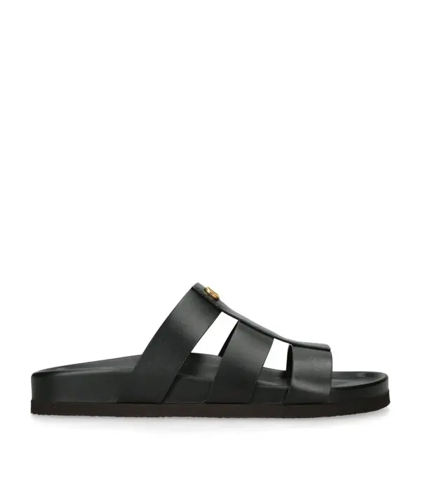 Valentino Garavani Leather Studshield Slides
