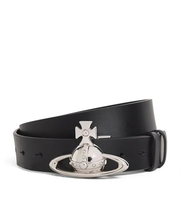VIVIENNE WESTWOOD Leather Orb Belt - Black