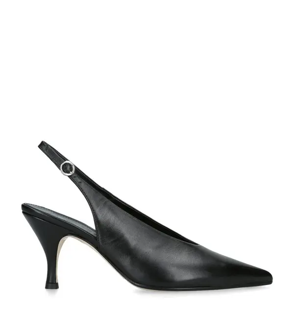 AeydĒ Leather Slingback Pumps 75 - Black