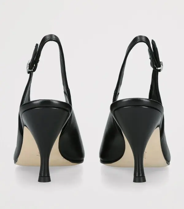 AeydĒ Leather Slingback Pumps 75 - Black