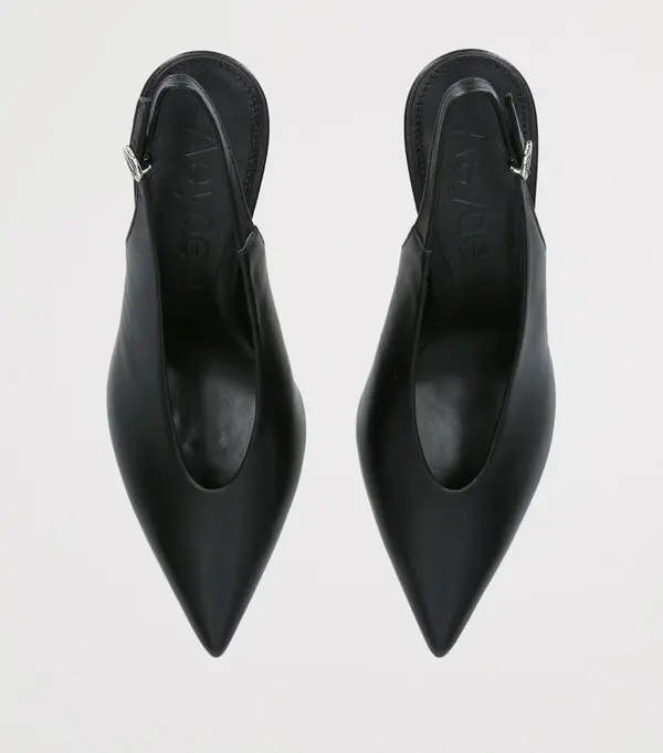 AeydĒ Leather Slingback Pumps 75 - Black