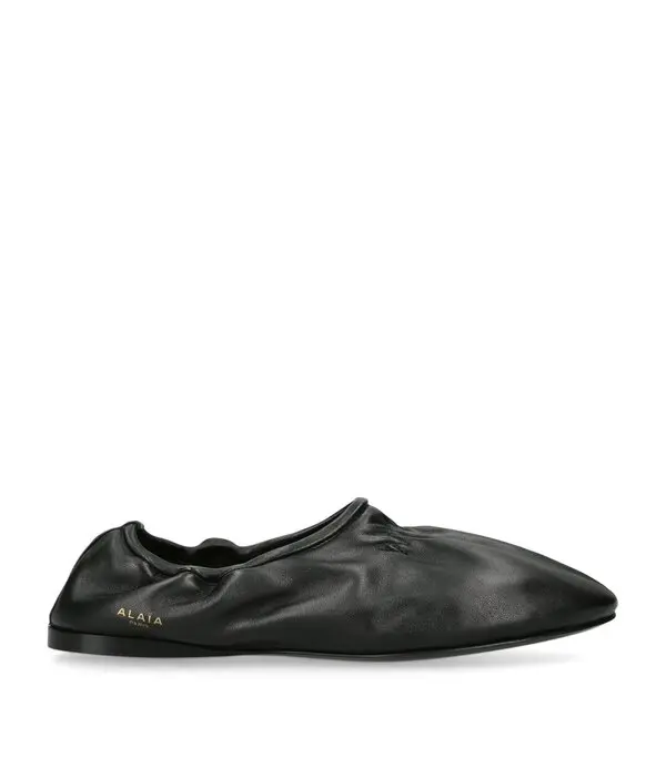 Alaïa Leather Ballet Flats - Black