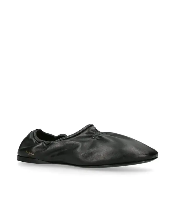 Alaïa Leather Ballet Flats - Black