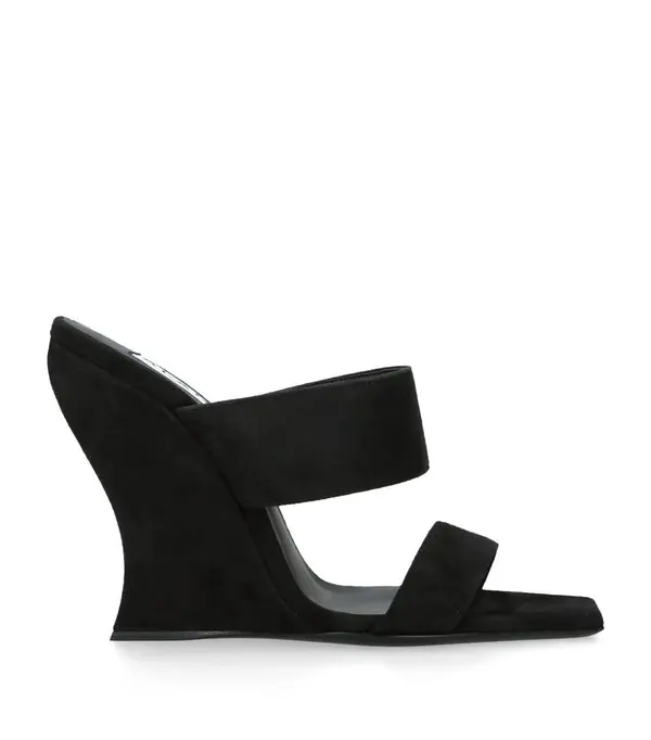 Alaïa Suede Wedge Mules 110 - Black