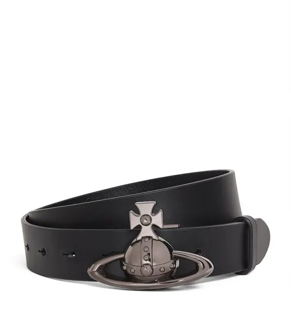 VIVIENNE WESTWOOD Leather Orb Belt - Black