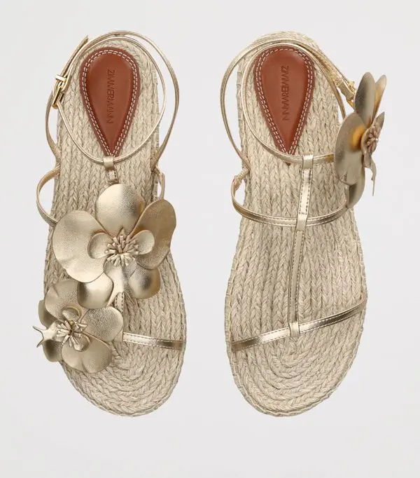 Zimmermann Leather Orchid Flatform Sandals