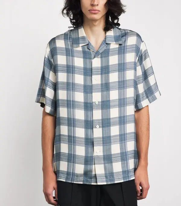 JIL SANDER Short-sleeve Check Shirt - Blue