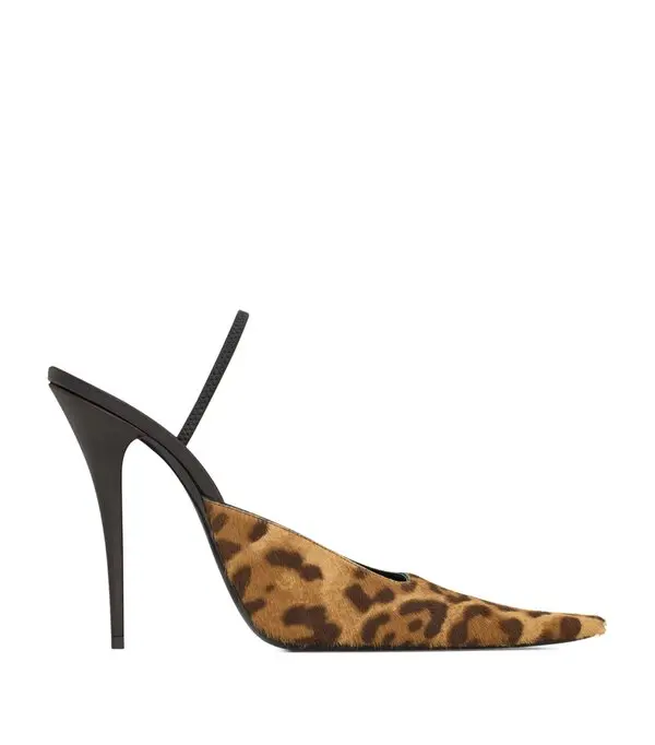 Saint Laurent Pony Hair Tulleries Slingback Pumps