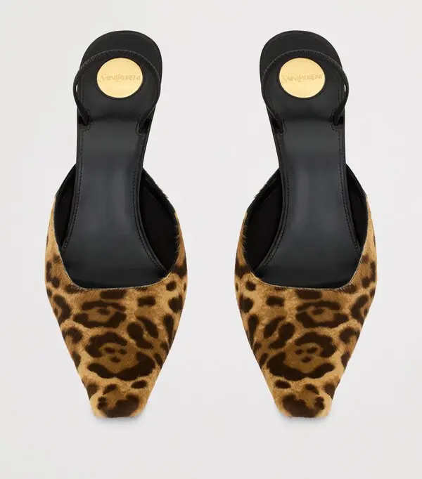 Saint Laurent Pony Hair Tulleries Slingback Pumps