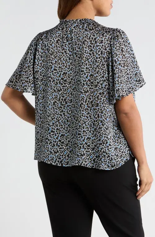 Vince Camuto Floral Tie Neck Top