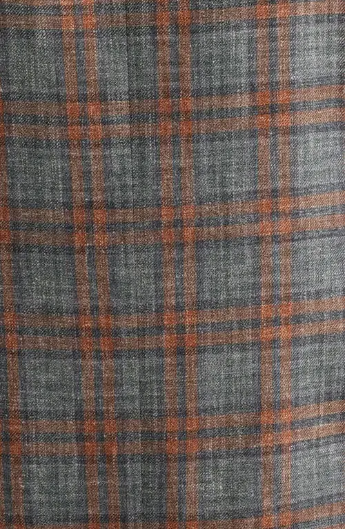 JACK VICTOR Mcallen & Orange Plaid Soft Constructed Sport Coat