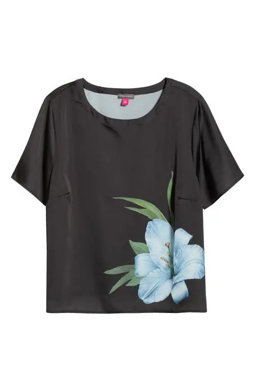Vince Camuto Placed Floral Satin Top