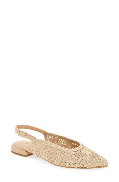 Cordani Nika Woven Raffia Slingback Flats