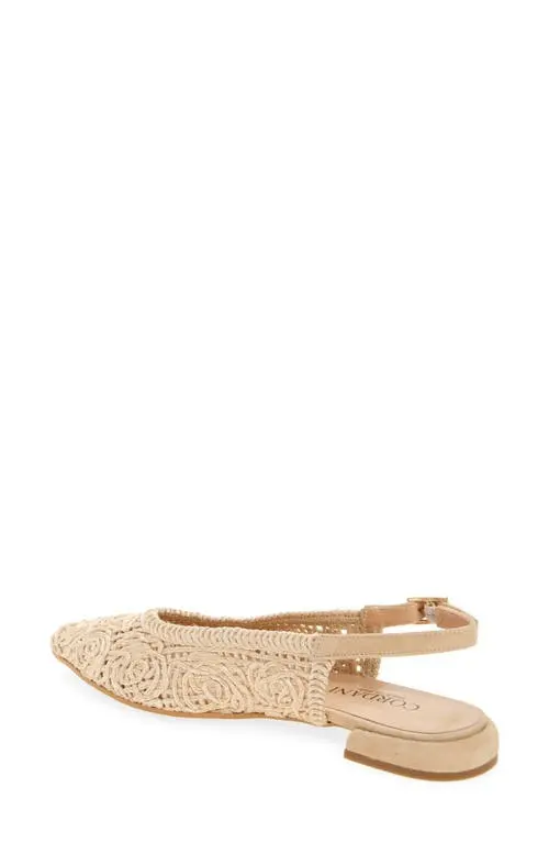 Cordani Nika Woven Raffia Slingback Flats